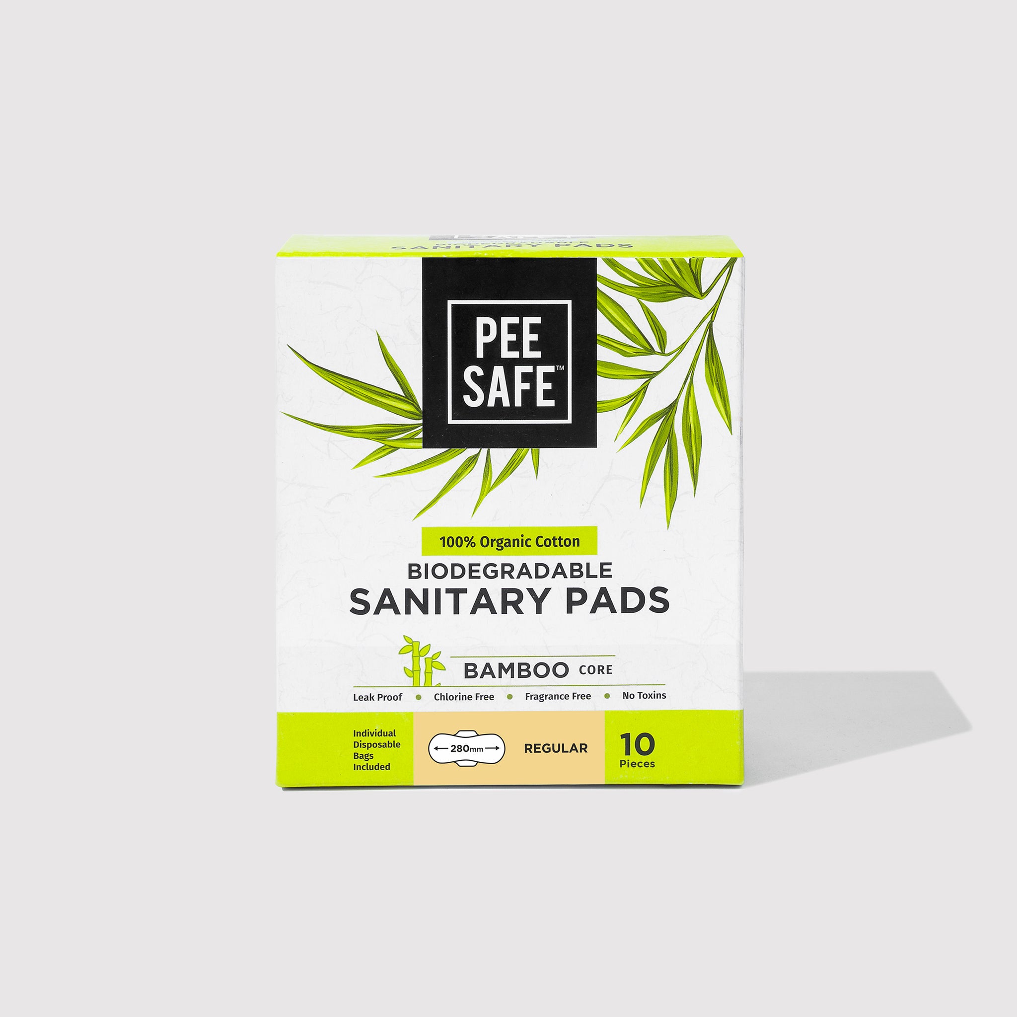 100% Organic Cotton | Pee Safe Biodegradable Sanitary Pads | Regular(280mm)