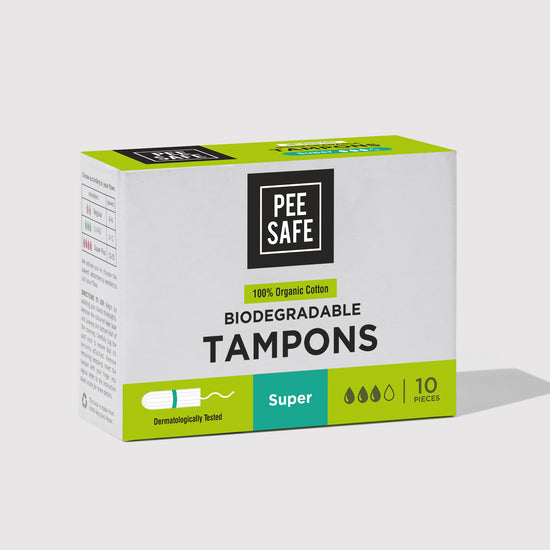 Biodegradable Tampons- Super (10 Tampons) | Pee Safe