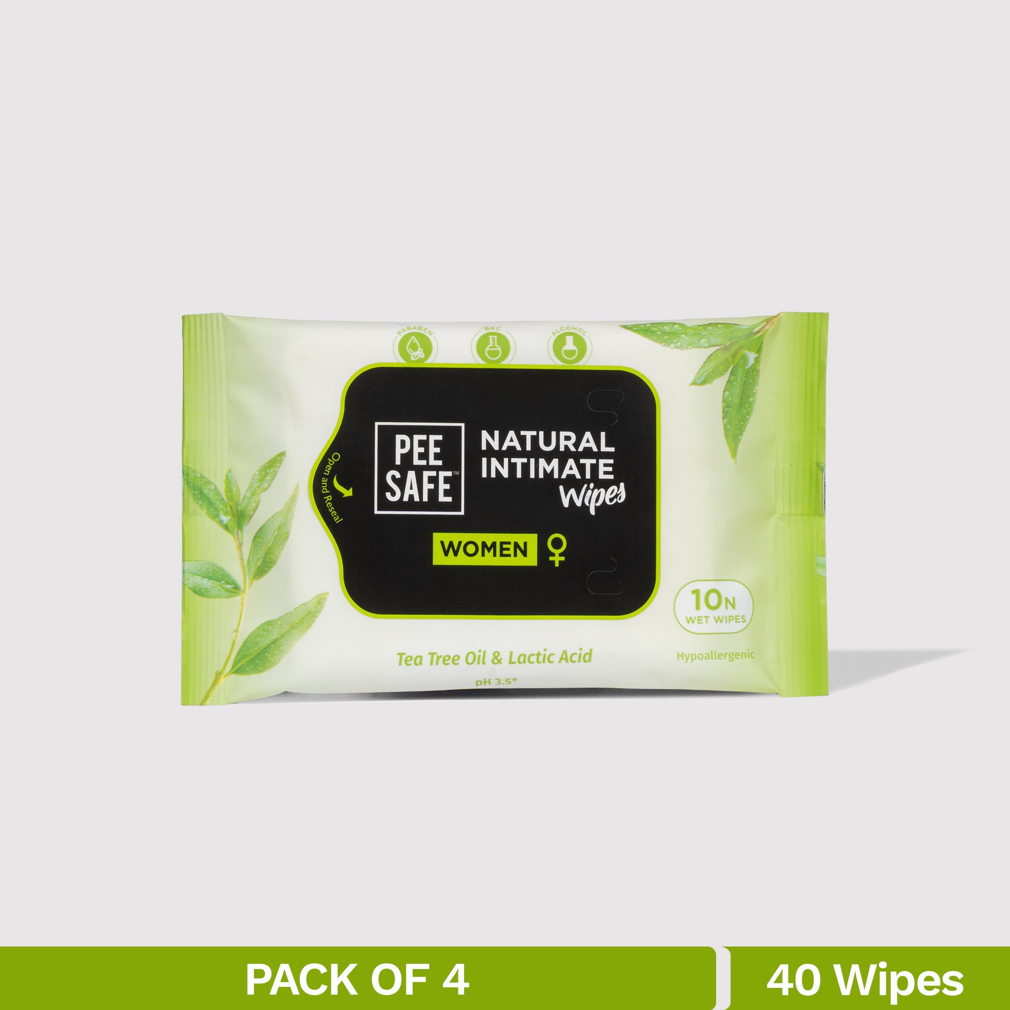 Natural Intimate Wipes For Women (40N) | Pee Safe